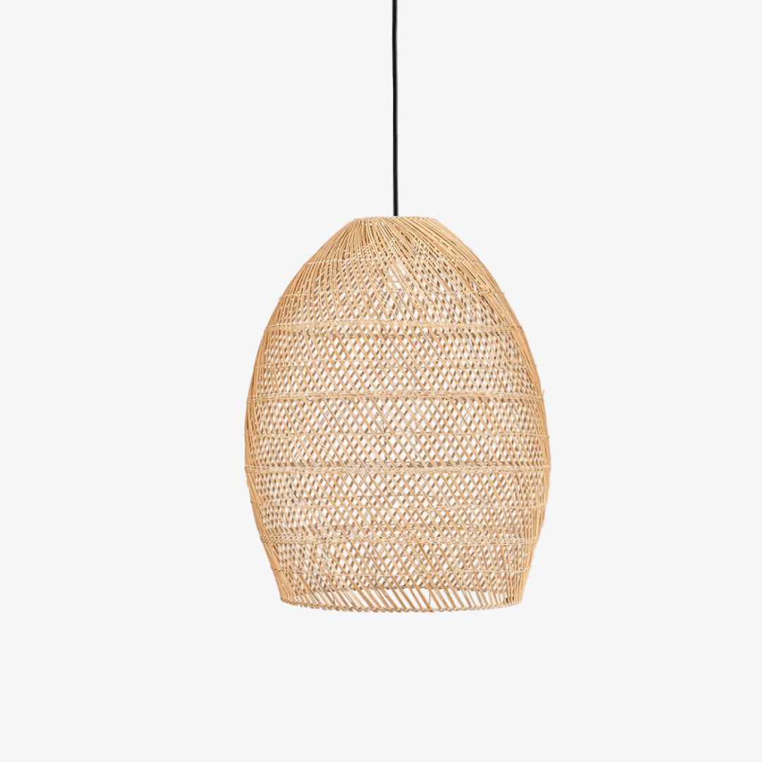 Lámpara de techo mimbre natural trenzada Claudine D.70 - Vintahome