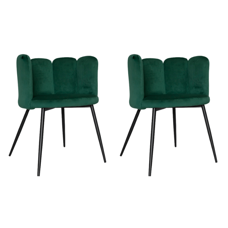 Pak 2 Sould fluwelen eetkamerstoelen