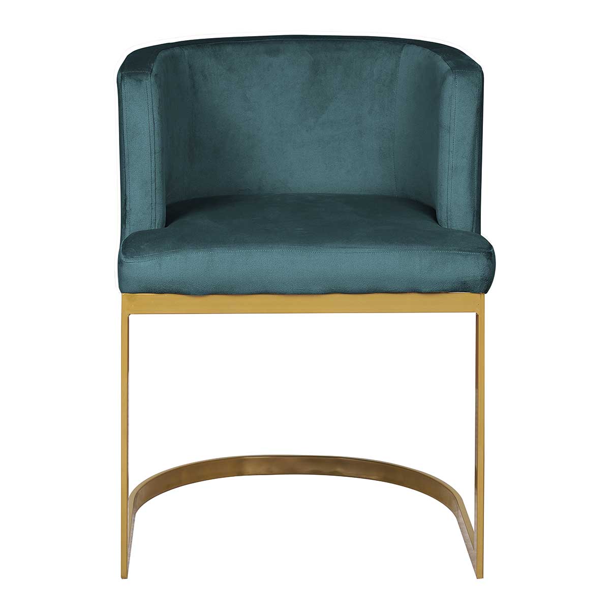 Silla butaca de comedor acero dorado y terciopelo Mia - Vintahome