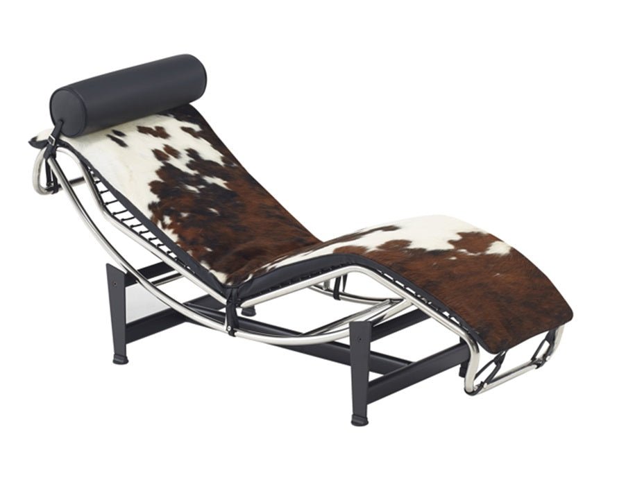 Sillon de diseño Chaise longue piel pony marrón - Vintahome